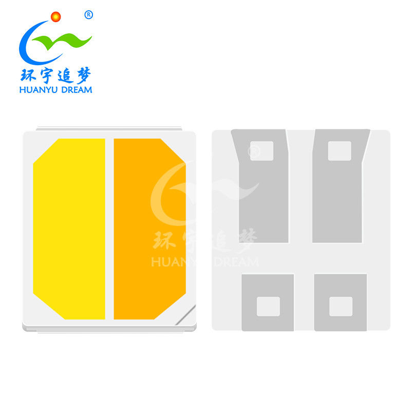 0.25W Bi Color SMD LED Diode Chip 2835 White Yellow Single Channel